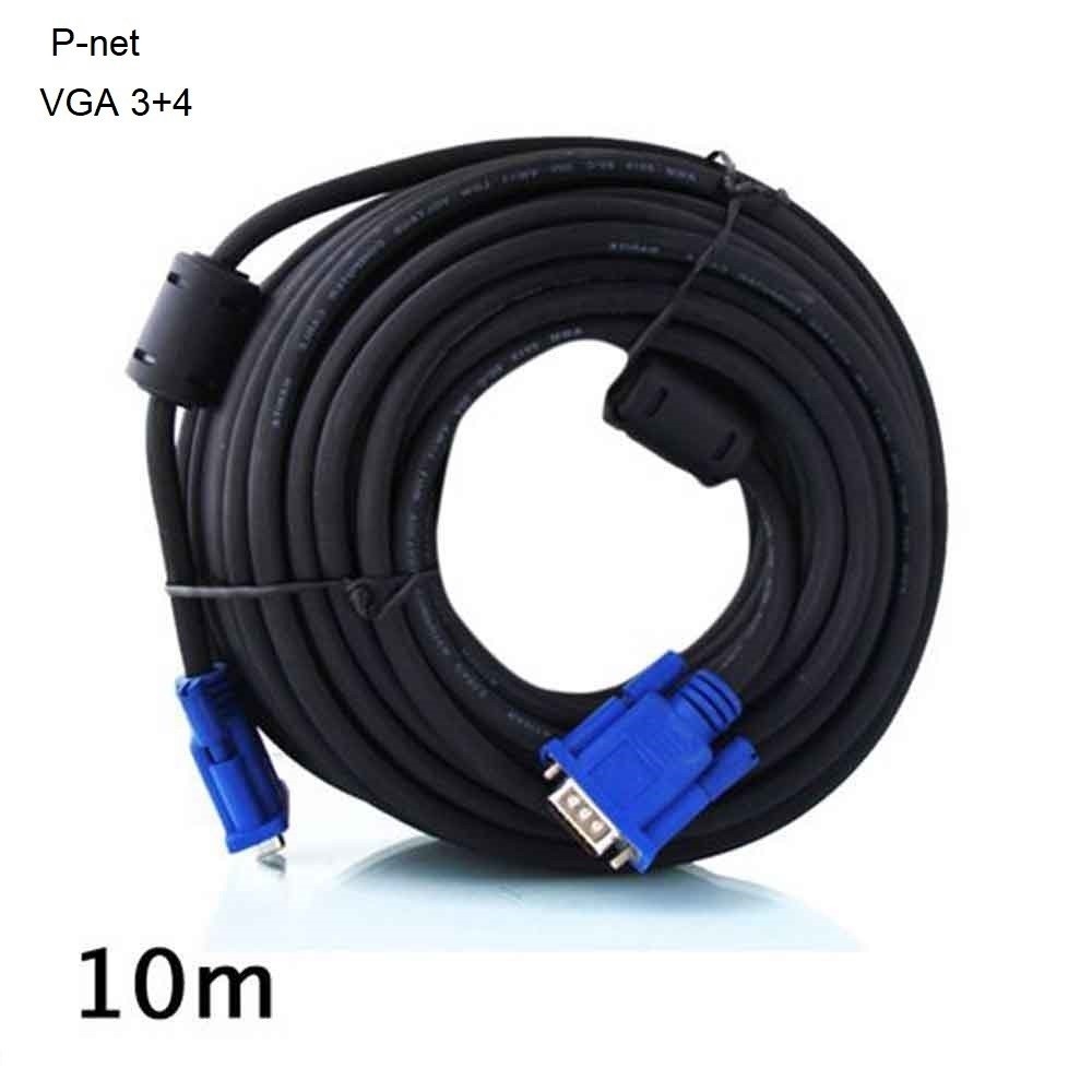 کابل VGA 3+4 10m P-net - پخش عمده لوازم جانبی کامپیوتر و موبایل ( فروشگاه پاسارگاد )