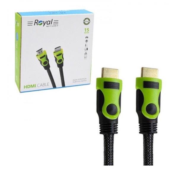 کابل 15 متری HDMI رویال ROYAL - خرید عمده لوازم جانبی | فروشگاه پاسارگاد