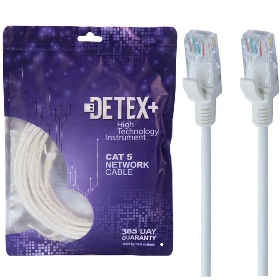 کابل شبکه 5 متری Detex Cat5 - خرید عمده لوازم جانبی | فروشگاه پاسارگاد