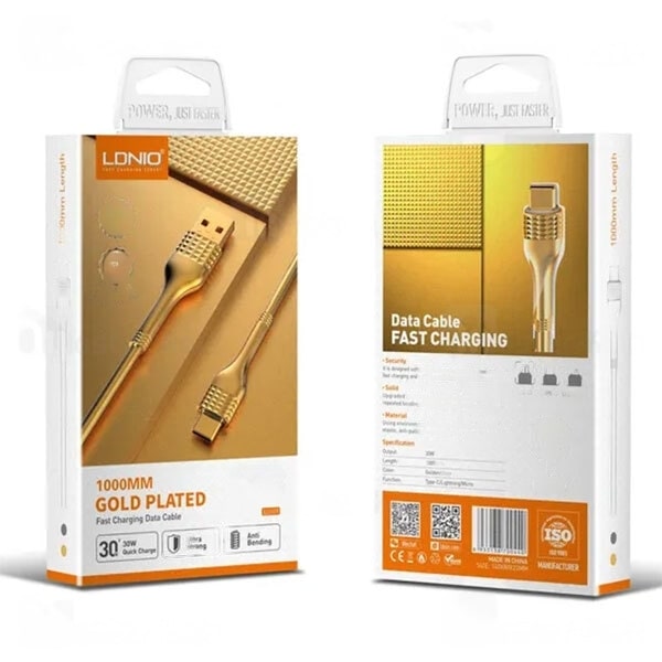 کابل فست شارژ LDNIO LS 651 گلد - فروشگاه پاسارگاد | خرید عمده لوازم جانبی موبایل و کامپیوتر و حافظه